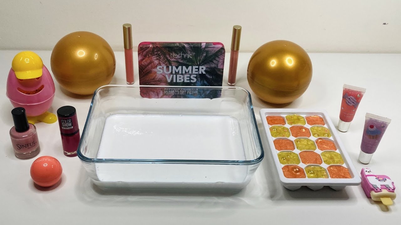 Mixing “Random things” into slime, Makeup, Parts into slime, Satisfying slime video! - YouTube