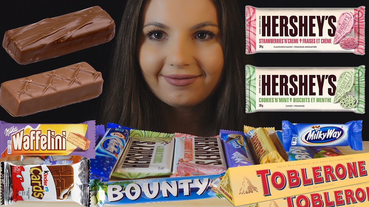 ASMR CHOCOLATE CANDY BARS (Eating Sounds)먹방 MUKBANG | Nikka ASMR - YouTube