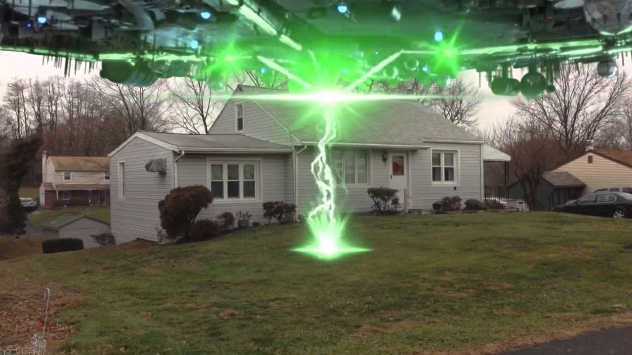 Alien spaceship attacked neighbors house!! - YouTube