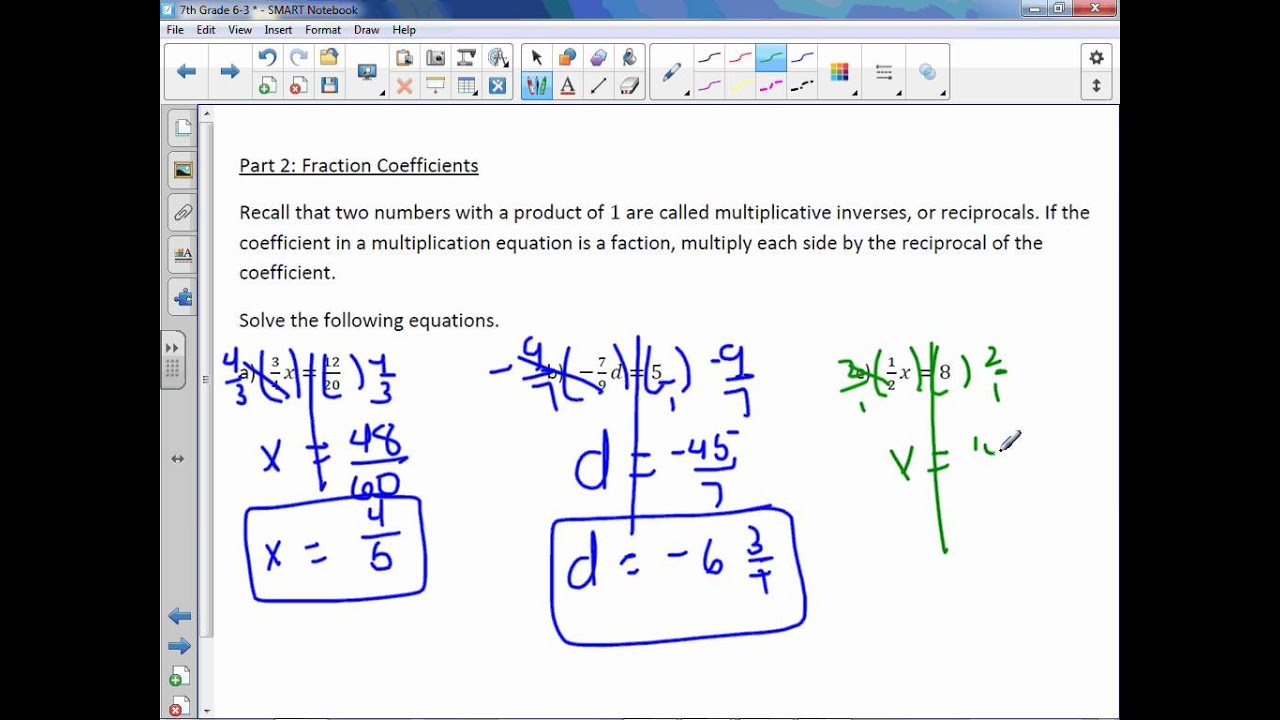 7th Grade 6 3 Solve Equations With Rational Coefficients YouTube 7th-grade-6-3-solve-equations-with-rational-coefficients-youtube