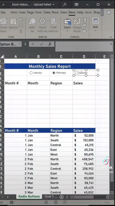Excel tip how to create radio button filter - YouTube