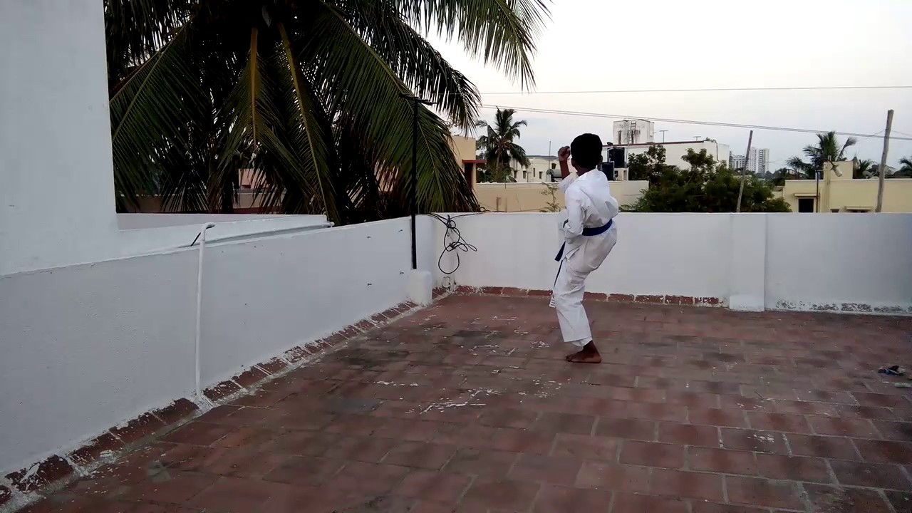 8 Year Old Kid Performing Sentou-ken Karate Kata pinan shodan - YouTube