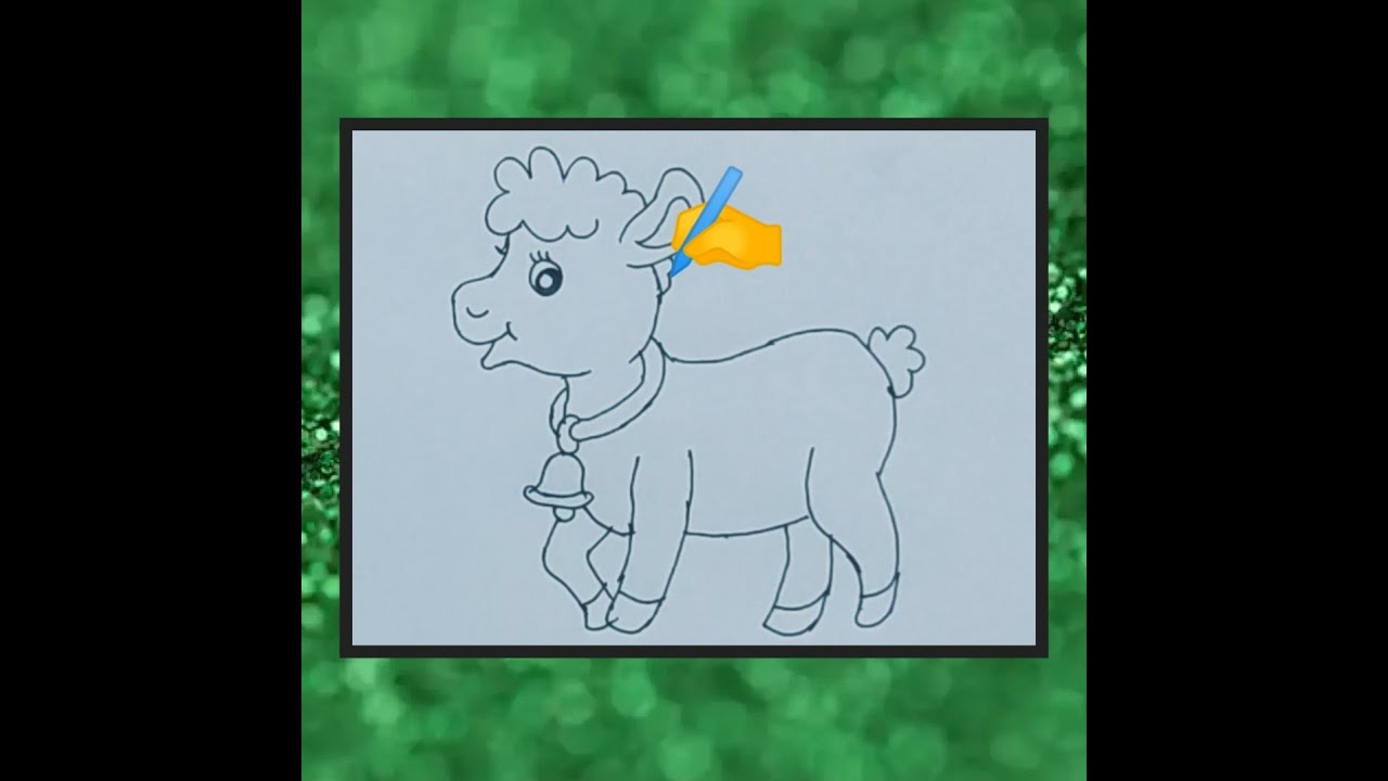 How to draw lamb | Little lamb drawing easy | sheep drawing | How to ...