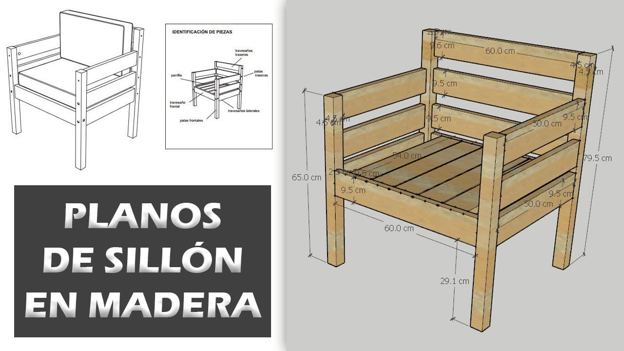Plano De Sillón De Madera Silla De Madera Robusta Lacada Asiento