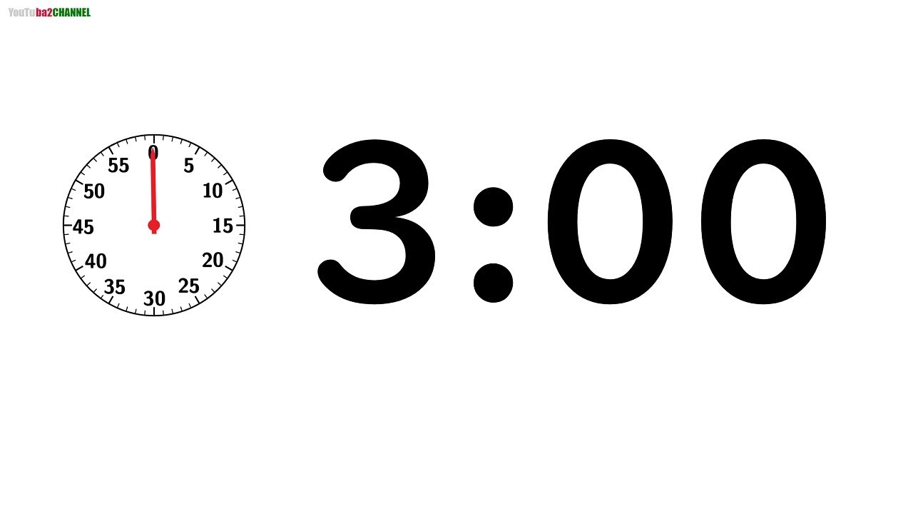 3 minutes timer with countdown and alarm 15 seconds - YouTube