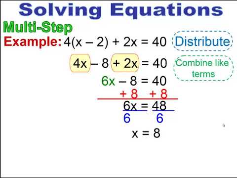 Lesson 11 Solving Multi Step Equations Part 1 - YouTube