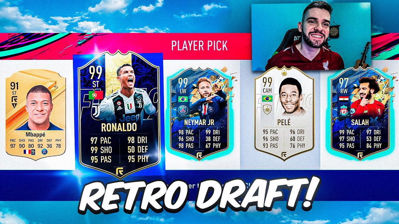 O MELHOR DRAFT RETRO DE TODOS OS TEMPOS! FIFA 24 ATÉ O FIFA 20 ...