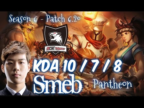 ROX Smeb PANTHEON vs JAYCE Top - Patch 6.20 NA Ranked | League of Legends - YouTube
