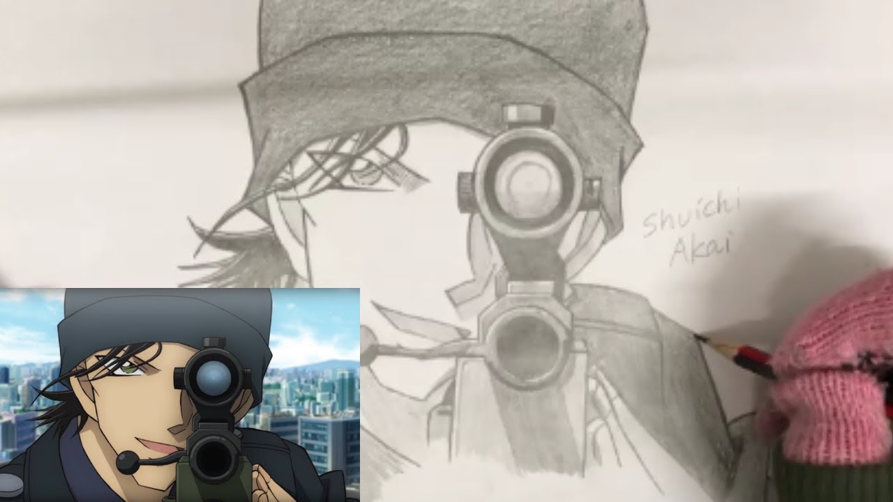 Drawing Shuichi Akai (Detective Conan) 名探偵コナン 赤井 秀一 描いてみた - YouTube