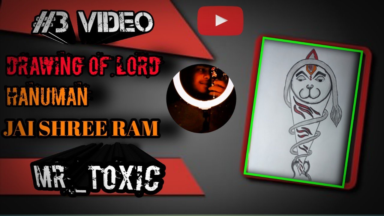 EAZY DROWING OF LORD SRI HANUMAN || #Mr_toxic - YouTube