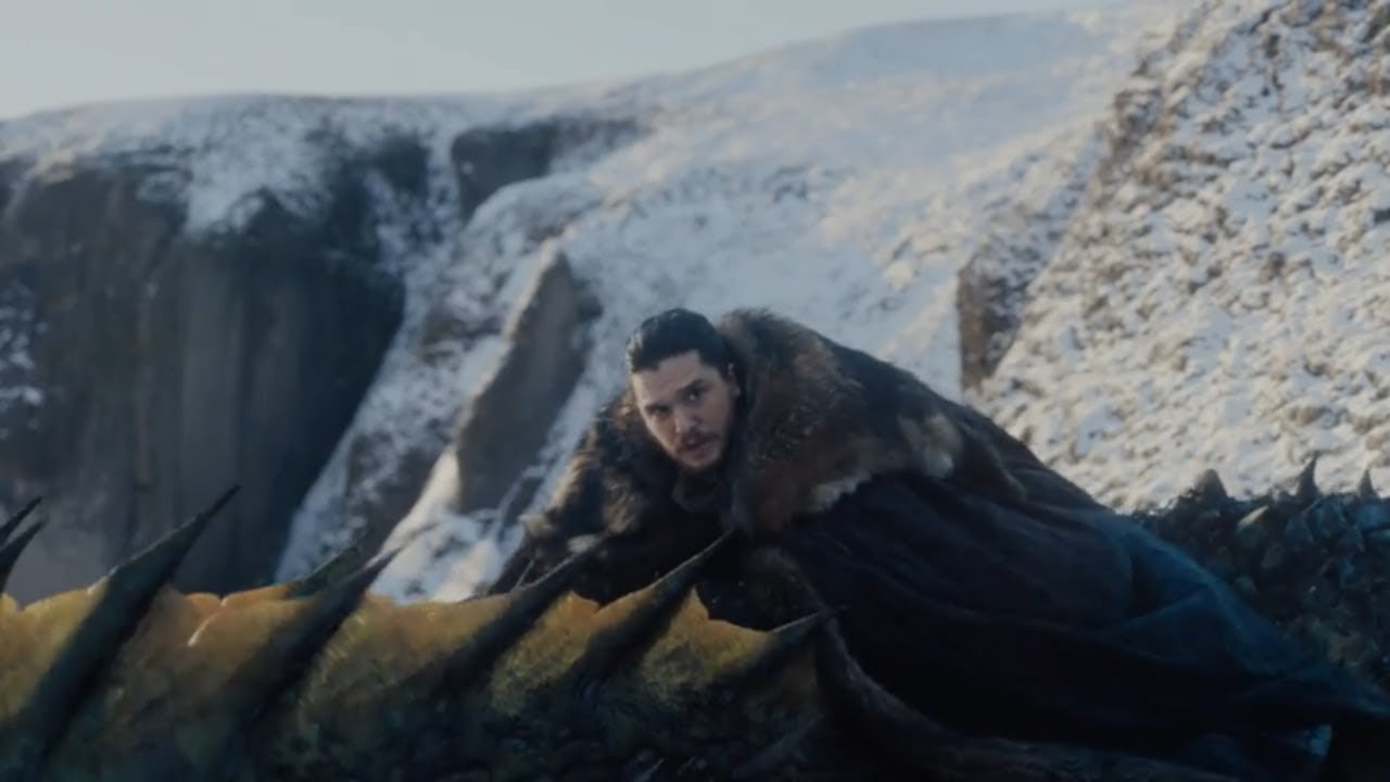 Jon Snow's first dragon flight | Game of Thrones S8 E1 | 1080p - YouTube