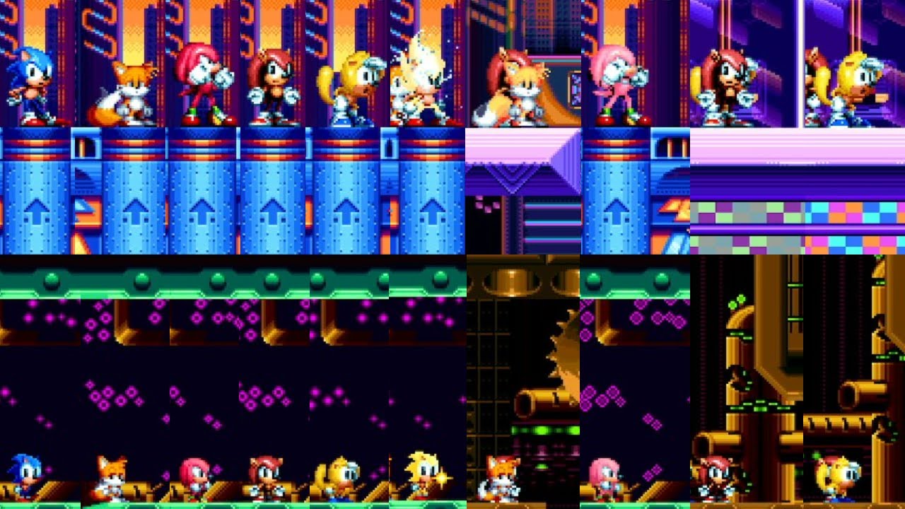 Sonic Mania Plus - All Characters + Super & Chibi Forms Idle Animations ...