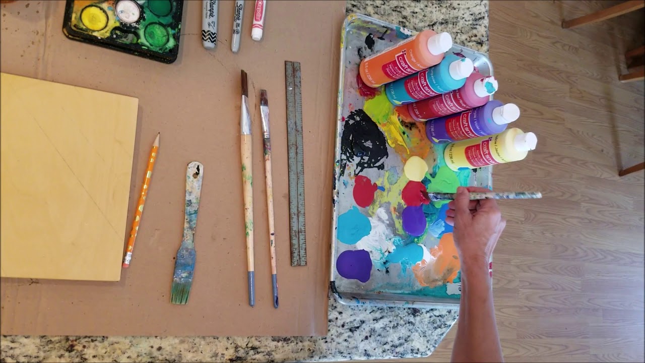 Art instruction for wood panel project - YouTube