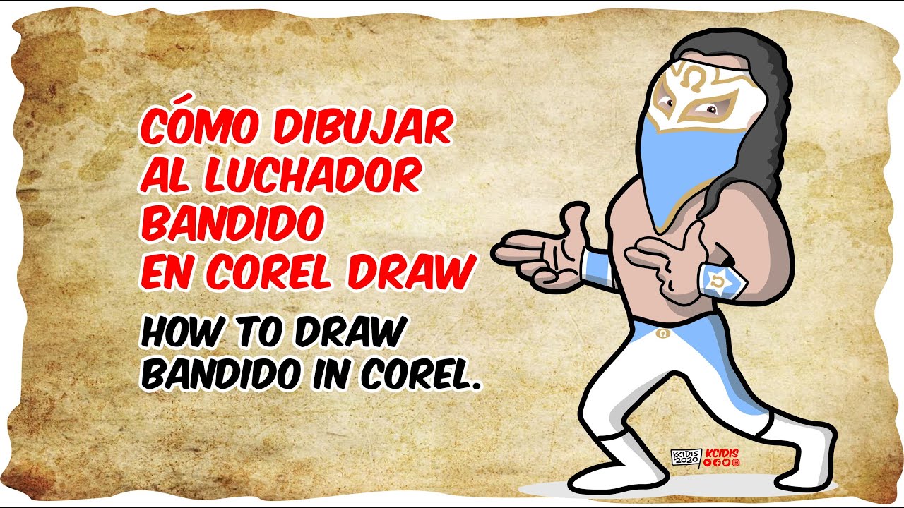 Cómo dibujar al luchador bandido en Corel Draw por kcidis / How to draw ...