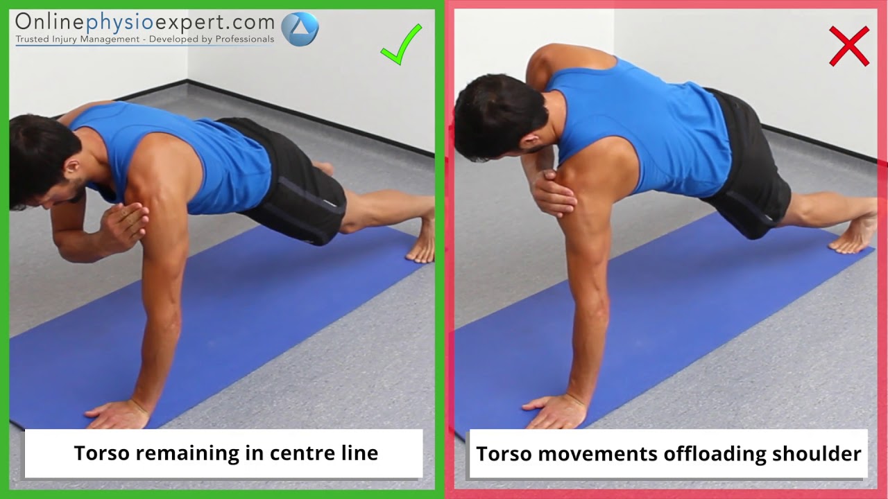 Closed chain shoulder protraction strength 4 2 L - YouTube