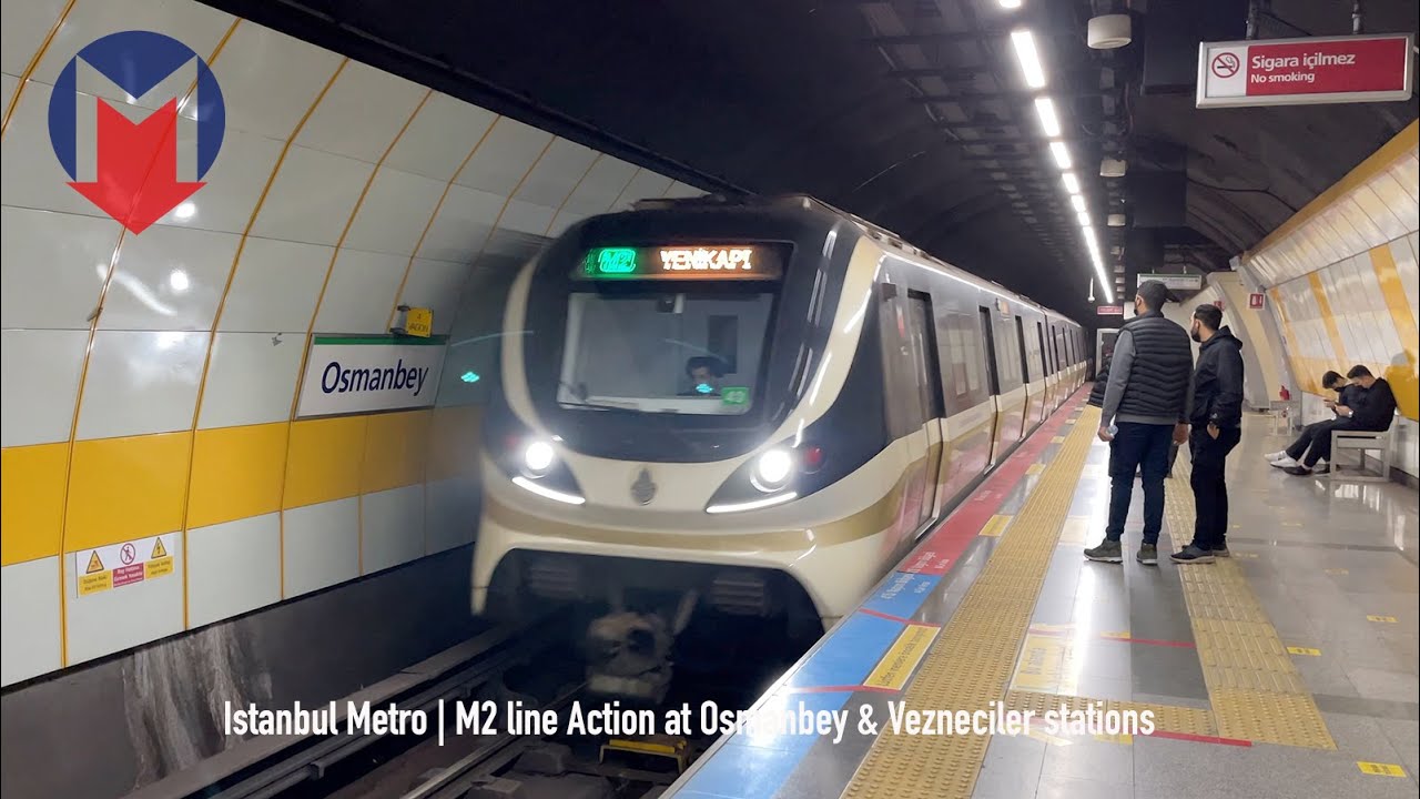 Istanbul Metro | M2 line action at Osmanbey & Vezneciler stations - YouTube
