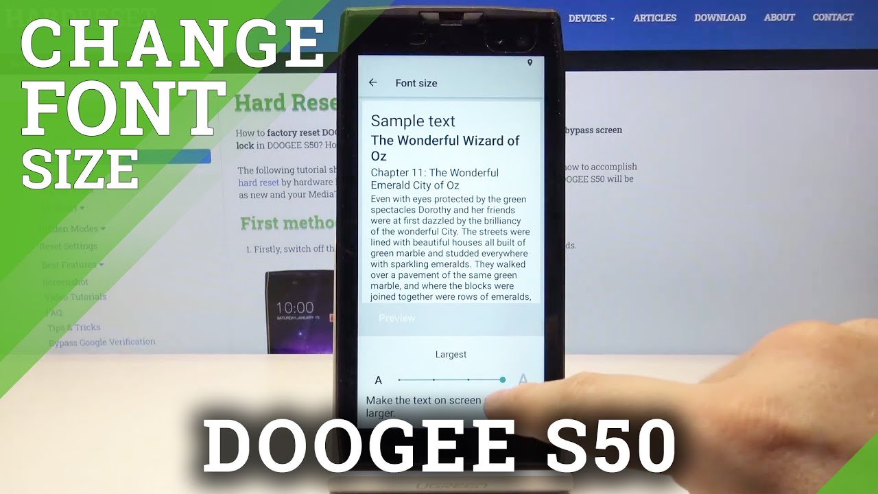 How to Change Font Size in Doogee S50 - Resize Fonts - YouTube