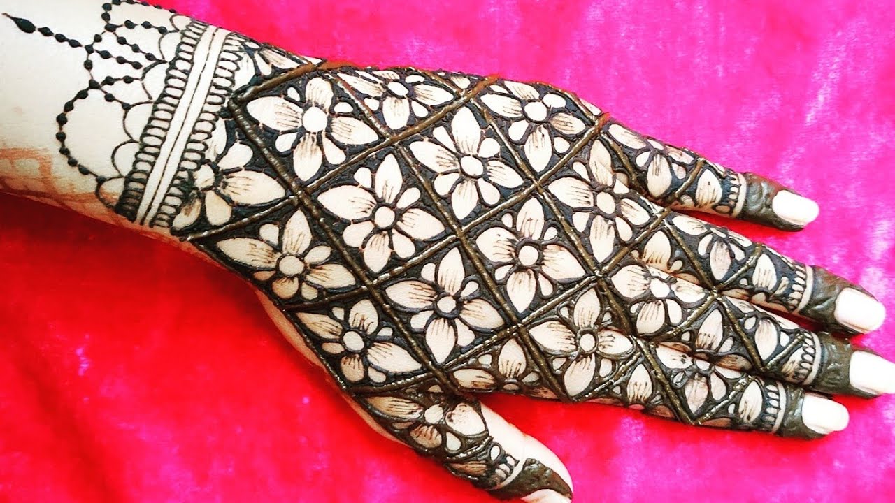 New 3D pattern flower back hand mehndi design |Latest bridal arabic ...