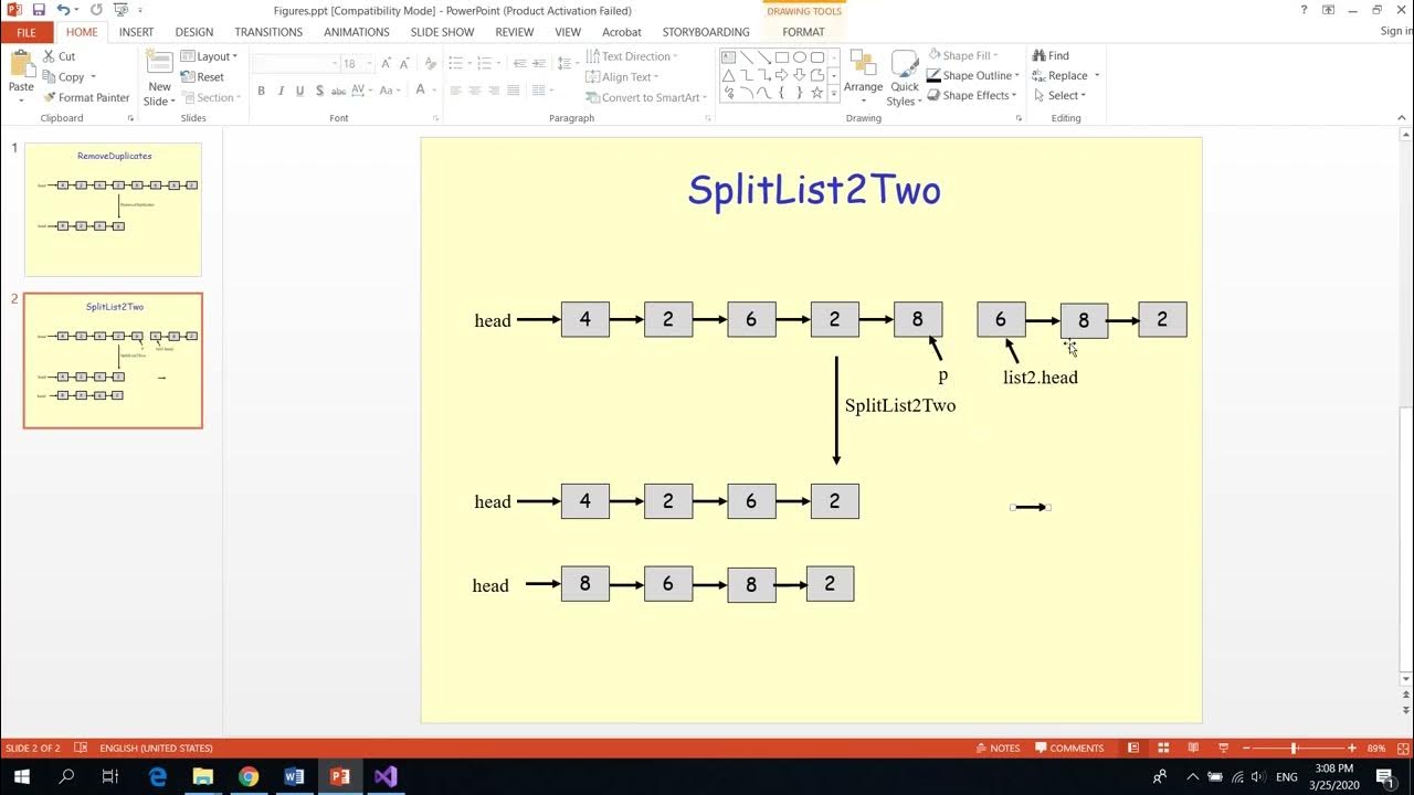 Split Linked List into 2 halves - YouTube