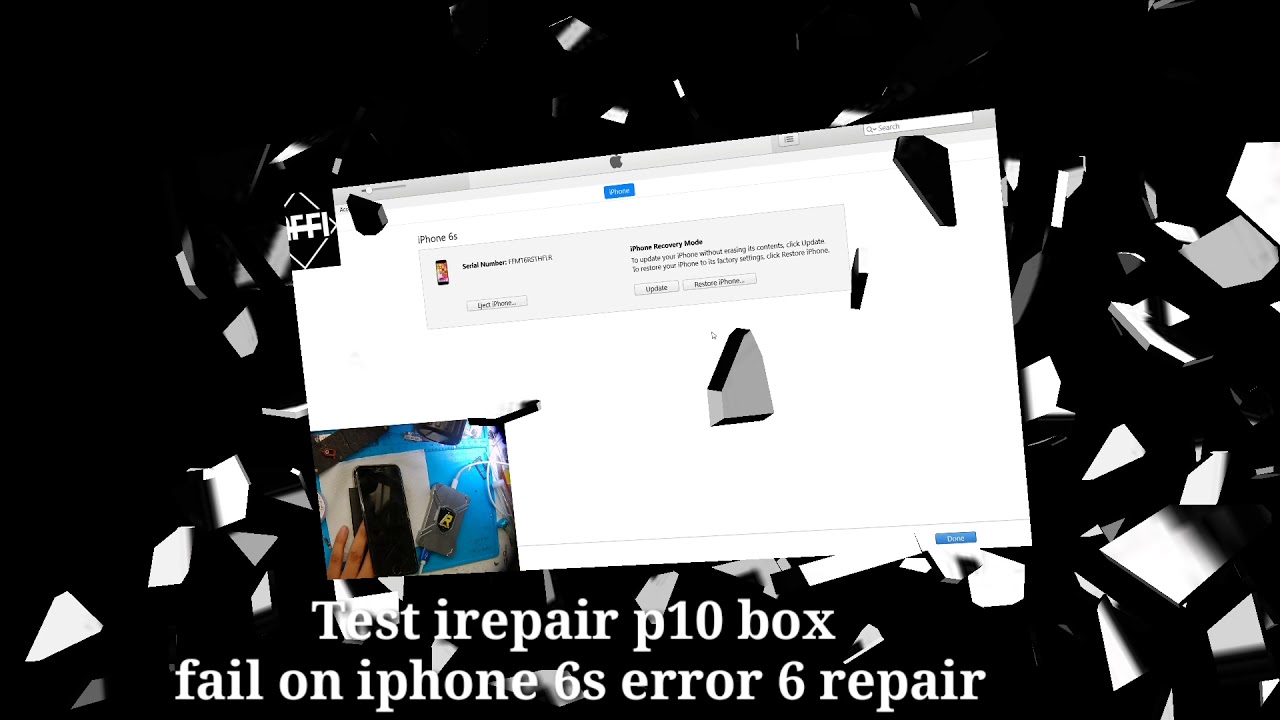Test on iphone 6s error 6 repair with Irepair P10 DFU Box - YouTube