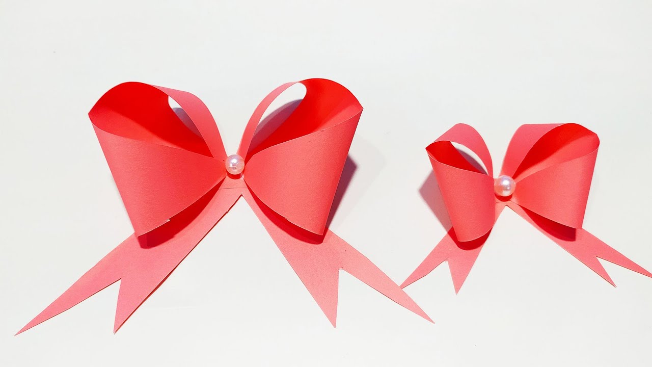 How to make a paper Bow/Ribbon। Paper Crafts #3 - YouTube