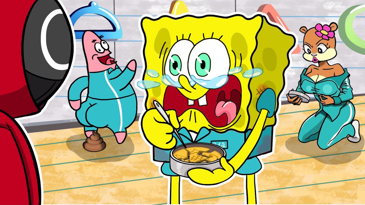 SQUID GAME 오징어 게임 Animation | Spongebob vs Squid Game Doll | Slime ...