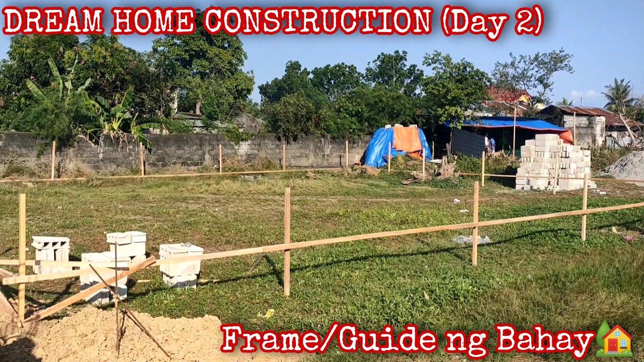 HOUSE VLOG (DAY 2): FRAME NG BAHAY (24 POSTE ANG GAGAWIN) + GINISANG ...