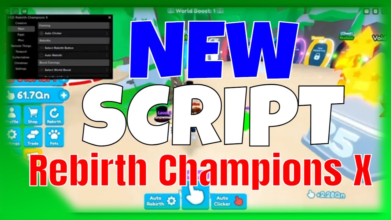 Rebirth Champions X Script Hack GUI | New Auto Farm Method Fast Level ...