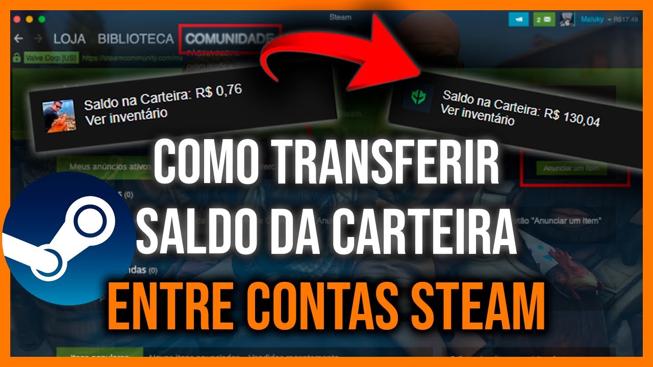 Como Transferir o Saldo da Carteira Steam para Outra Conta: Passo a ...