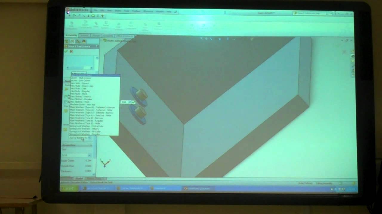 Solidworks, Smart Fasteners - YouTube