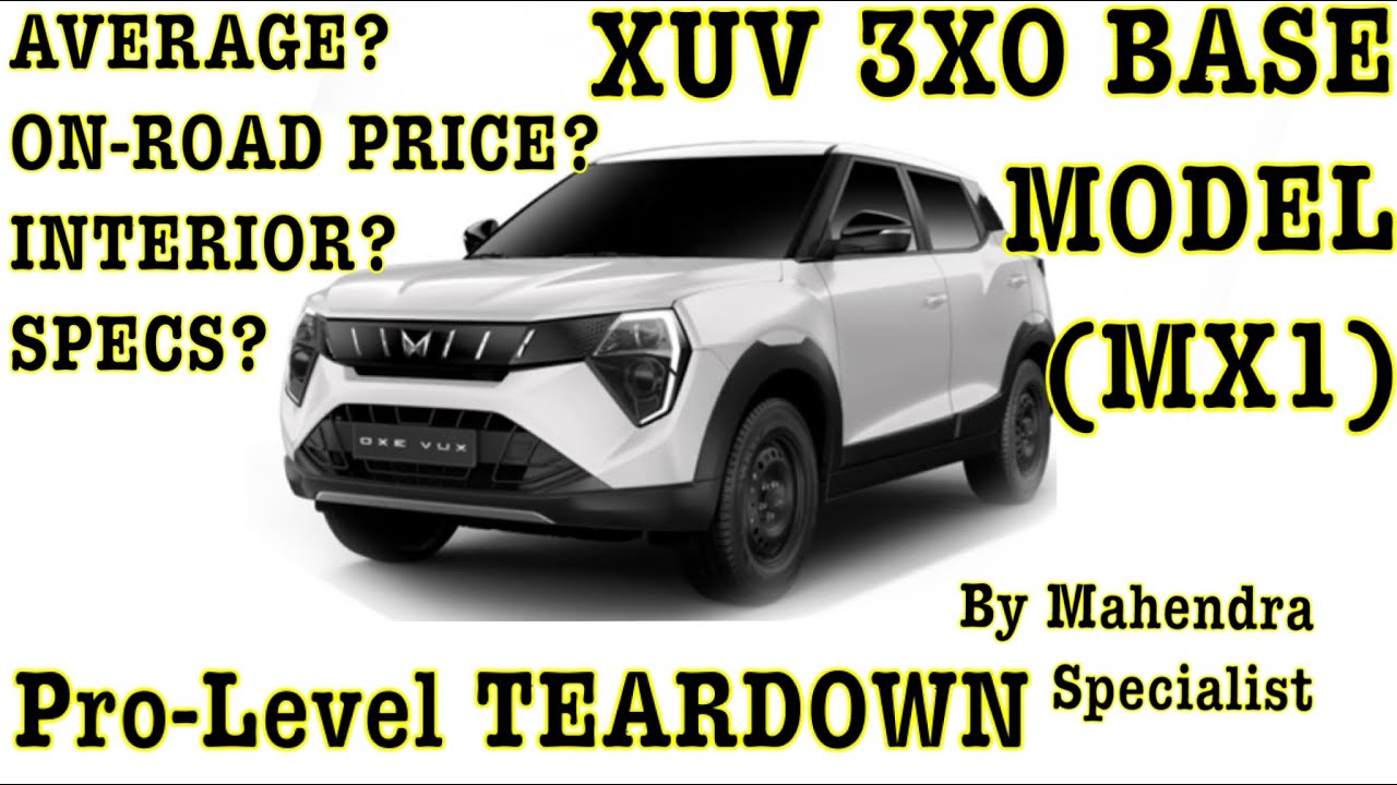 Mahindra XUV 3XO Base Model/Variant (MX1) Features, Specs, Engine, On ...