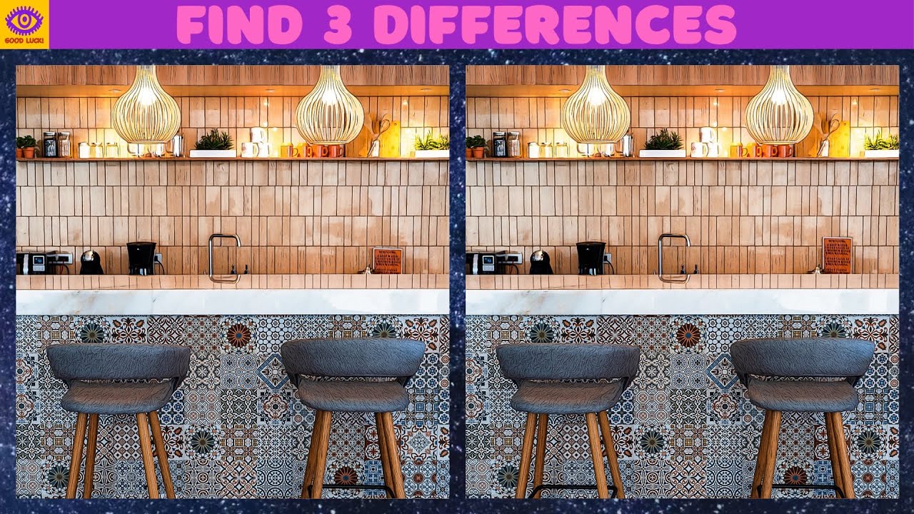 【Find the Difference】Brain Game Puzzle "Kitchen Design" 93 - YouTube
