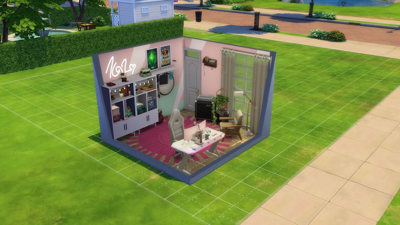 The Sims 4: Come and build a COZY gamer girl room with me- No CC ...