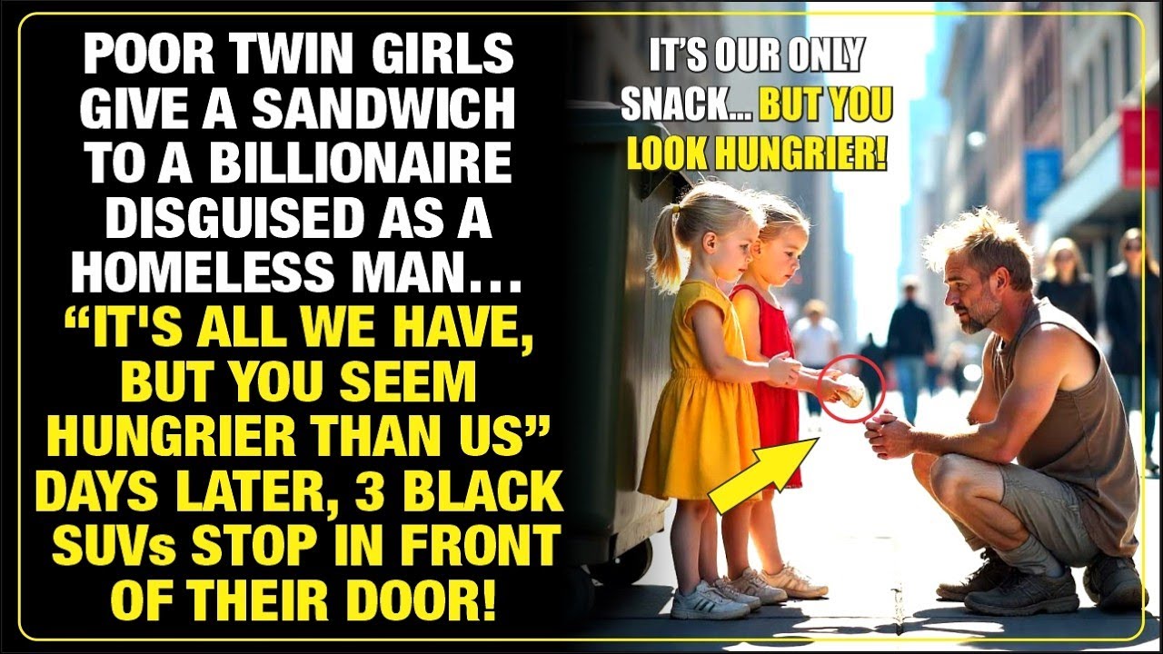 POOR TWIN GIRLS SHARE LAST SANDWICH WITH HOMELESS MAN, DAYS LATER 3 ...
