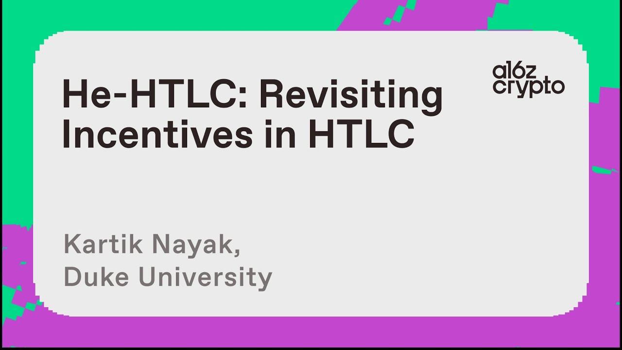 He-HTLC: Revisiting Incentives in HTLC with Kartik Nayak | a16z crypto ...