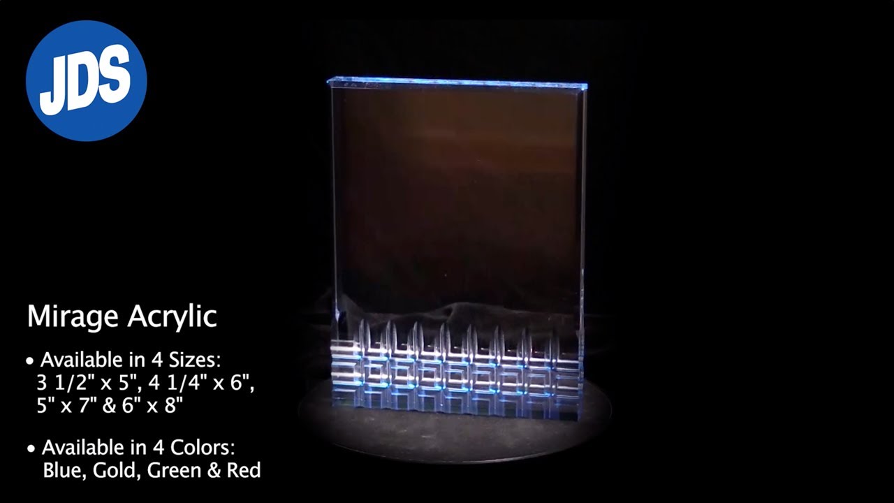 Mirage Blue Acrylic Awards 360 - YouTube