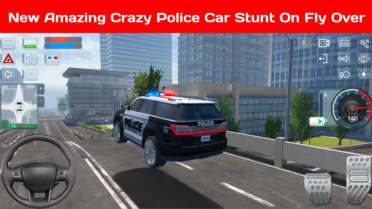 New Amazing Crazy Police Car Stunt On Fly Over - YouTube