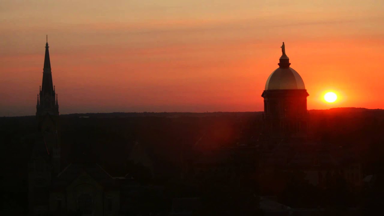 Notre Dame Golden Dome Sunset - August 31, 2005 - YouTube