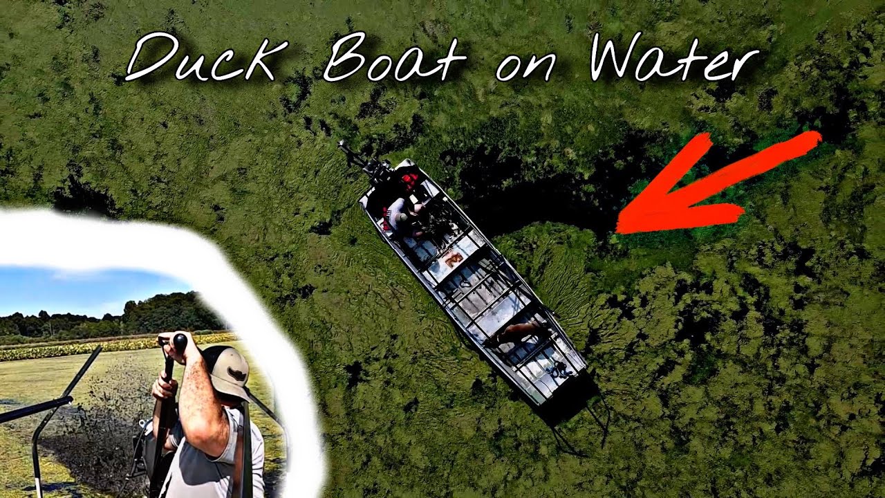 Duck Boat on the water! 22HP Predator Mud Skipper surface drive setup ...