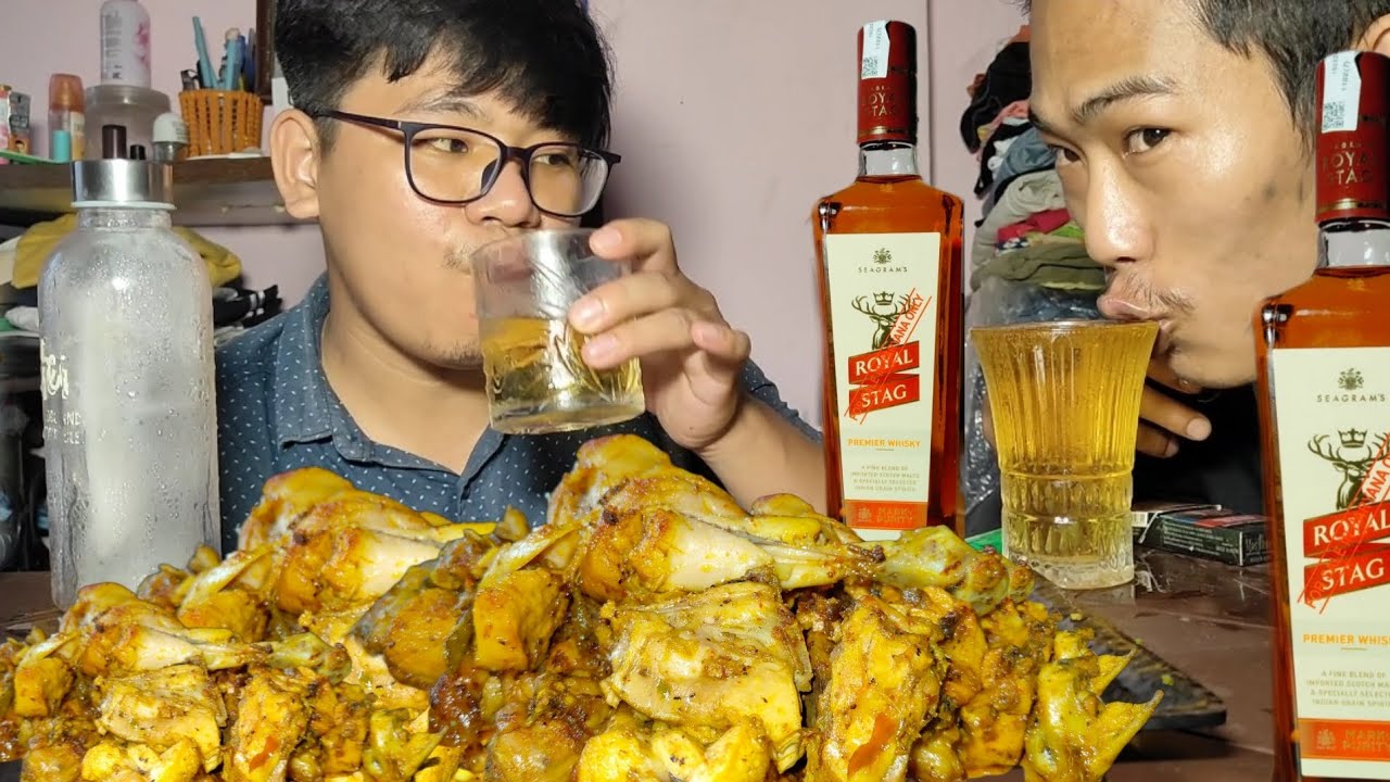 ALCOHOL MUKBANG ️ || ROYAL STAG WITH CHICKEN FRY and CHOOL ICE SPRITE ...