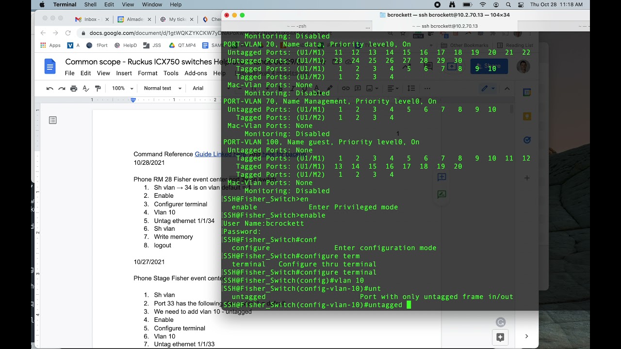 Ruckus Switch Model ICX 7450 How to program or configure a vlan ...