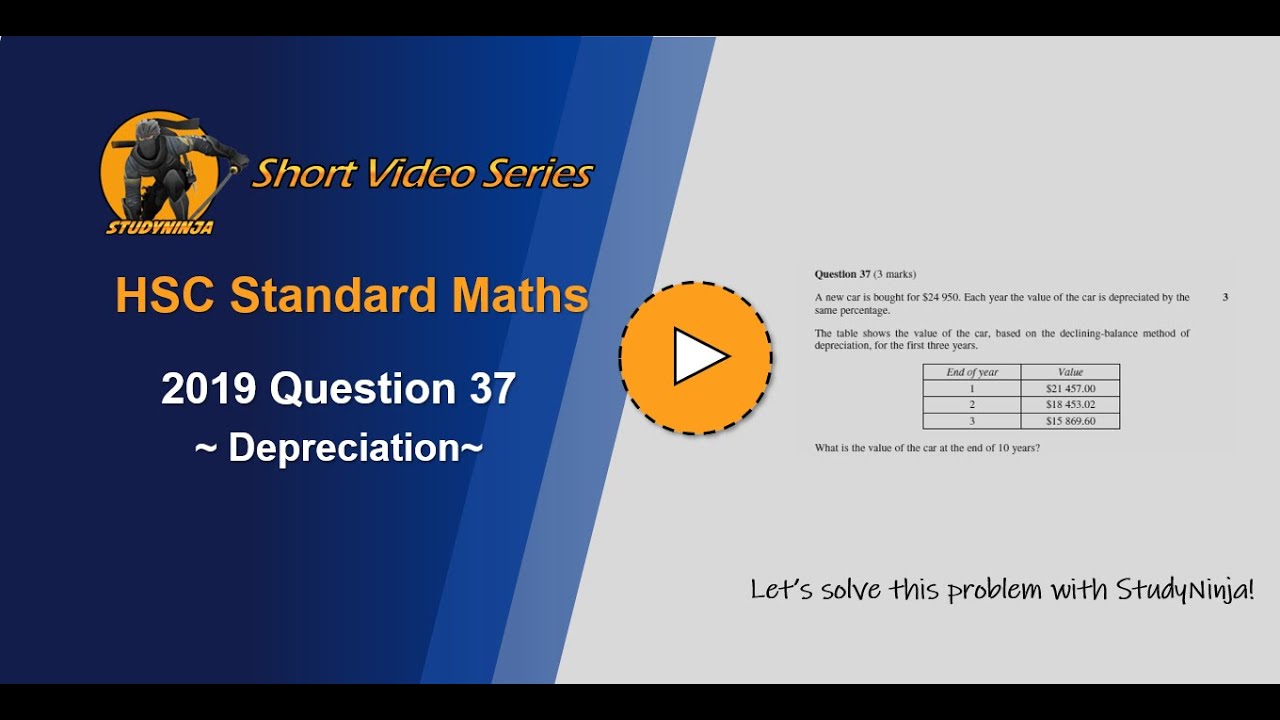 HSC Maths Standard 2019 Question 37 - StudyNinja - YouTube
