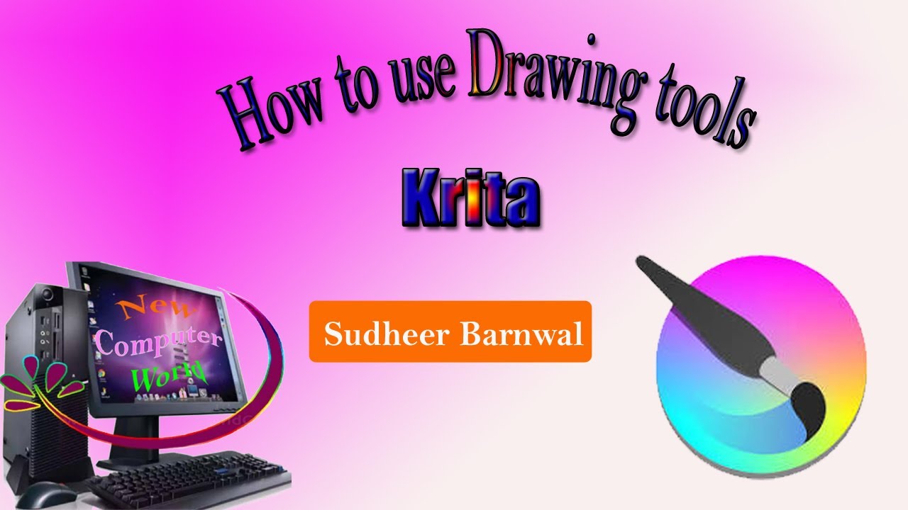 Krita || Drawing Tools || Class 2 || How to draw any picture and fill ...