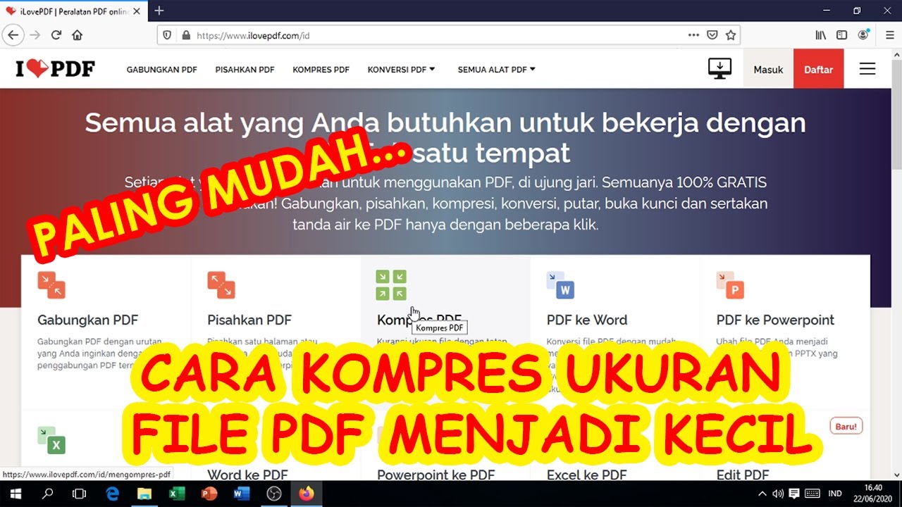 CARA KOMPRES UKURAN FILE PDF SANGAT MUDAH - YouTube