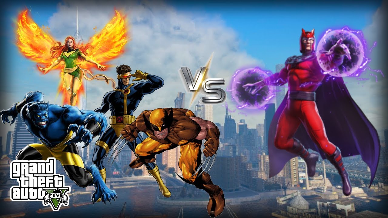 GTA 5 - X-Men VS Magneto in New York City!! | Next-Gen Real life ...