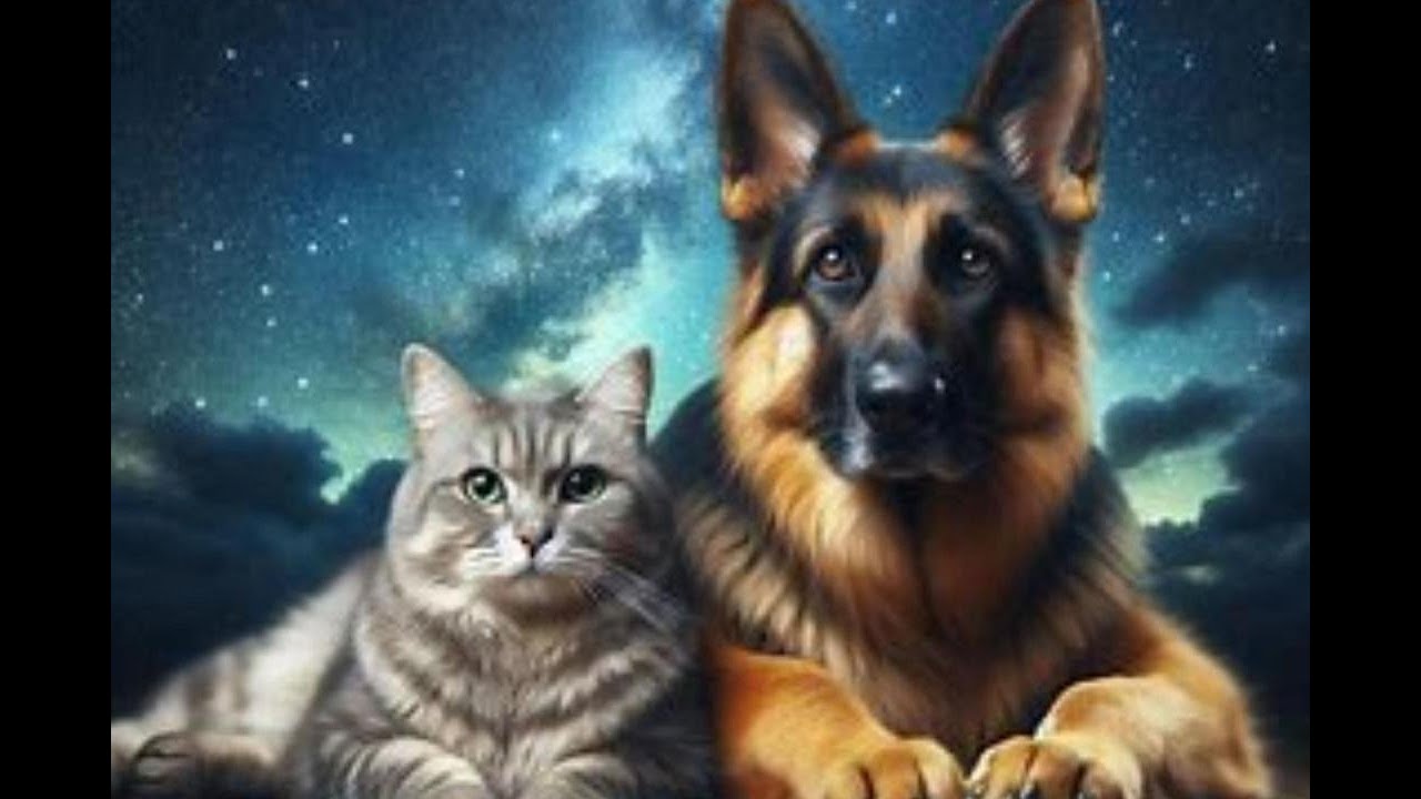 "Star" couple - German Shepherd and cat Murka - YouTube