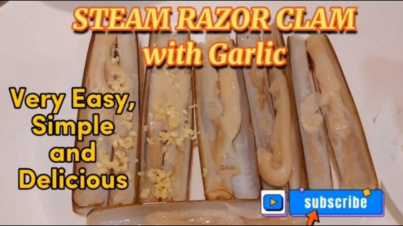 EASIEST WAY TO COOK RAZOR CLAMS WITH MINCED GARLIC - YouTube