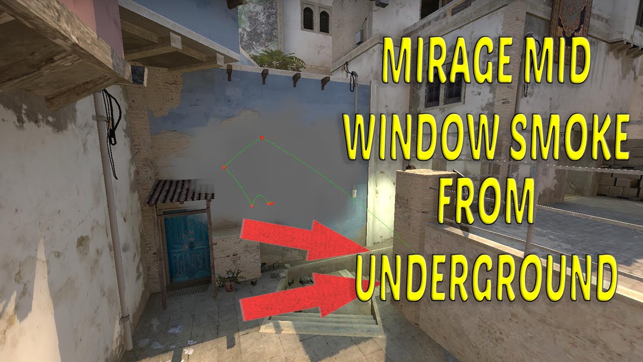 CS:GO | Mirage Mid Window Smoke [FROM UNDERGROUND/TUNNELS] - YouTube