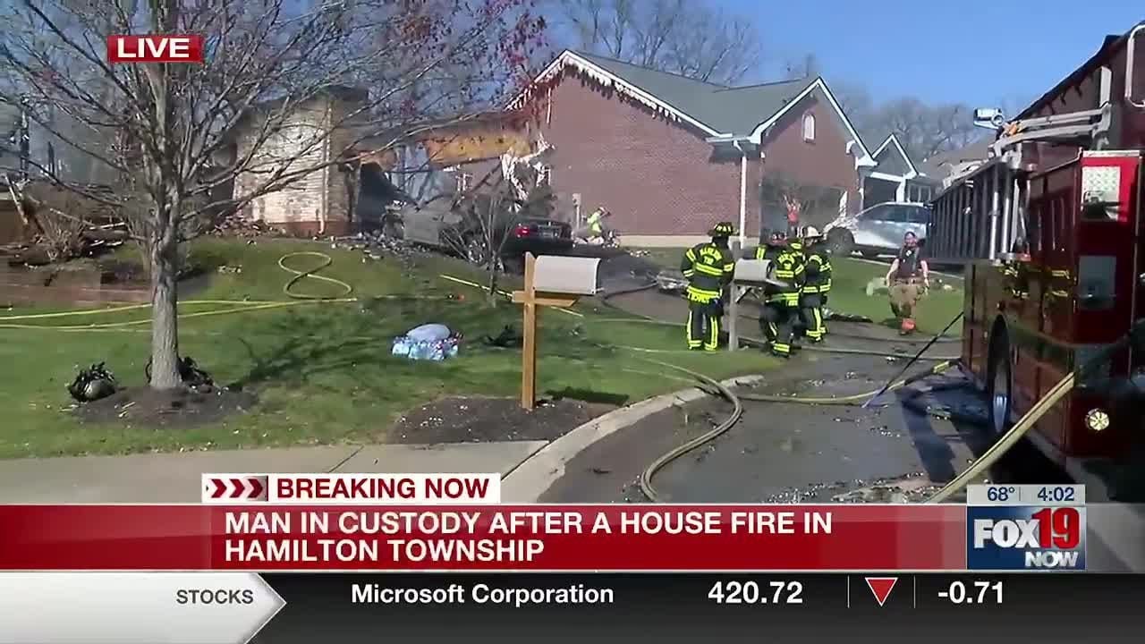 Man in custody after house fire in Hamilton Township - YouTube