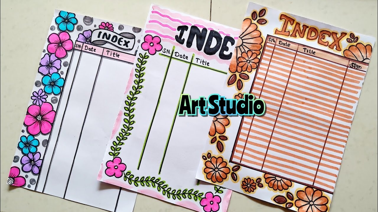 Index Page Designs/Border Designs/Project work designs/Siders ...